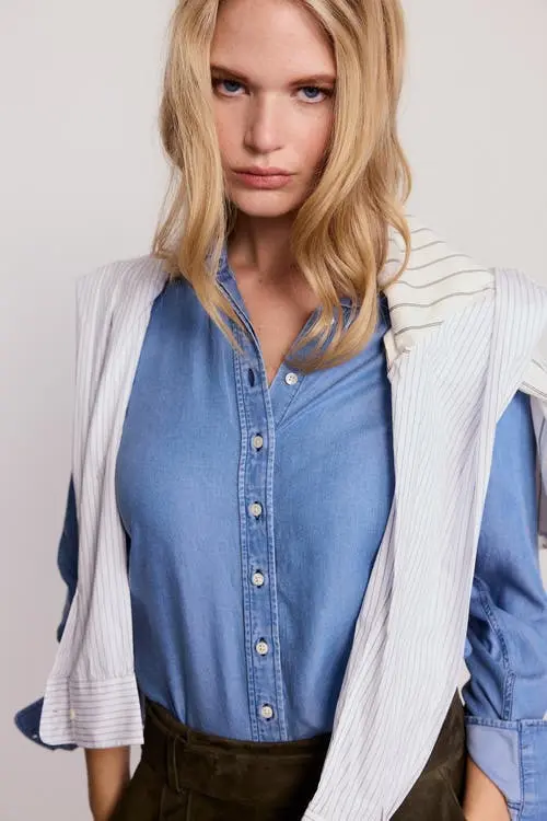 The Shirt By Rochelle Behrens The Denim Shirt - Medium Wash