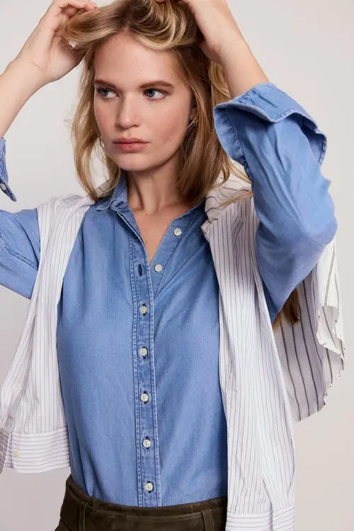 The Shirt By Rochelle Behrens The Denim Shirt - Medium Wash
