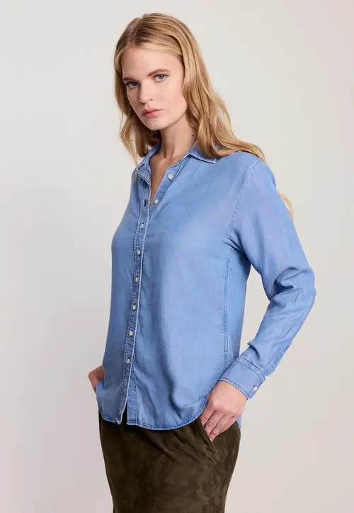 The Shirt By Rochelle Behrens The Denim Shirt - Medium Wash