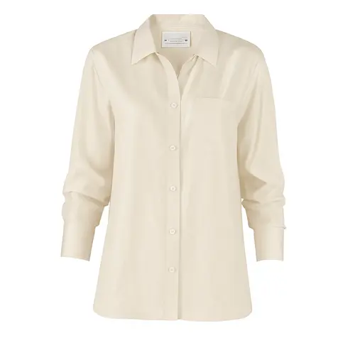 The Shirt By Rochelle Behrens Silk Signature Shirt - Cream