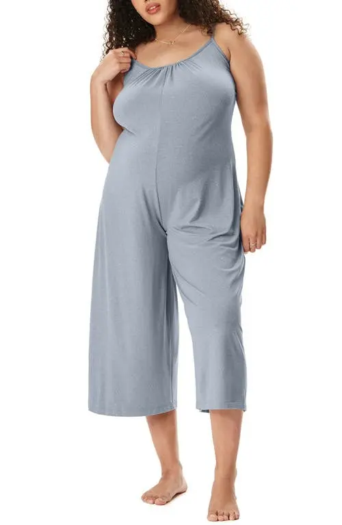 Motherhood Maternity Maternity Sleep Romper With Nursing Access - Grey