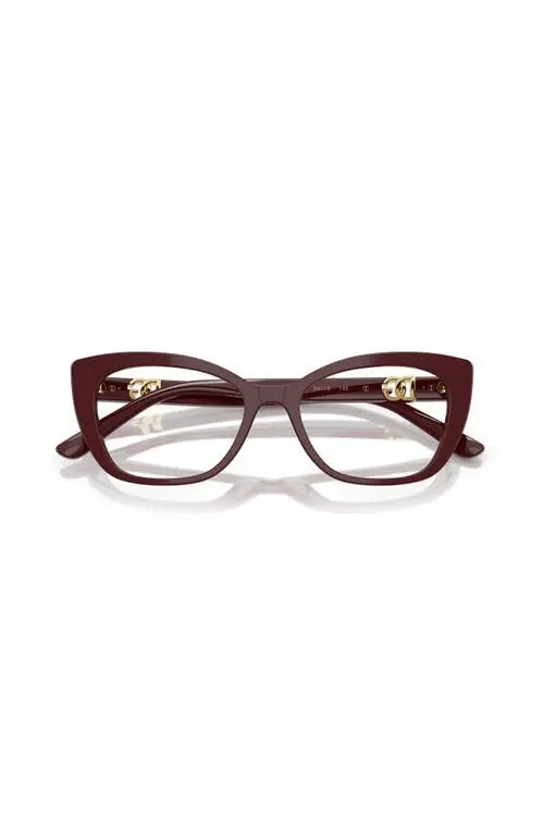 Dolce & Gabbana 52mm Cat Eye Optical Glasses - Red