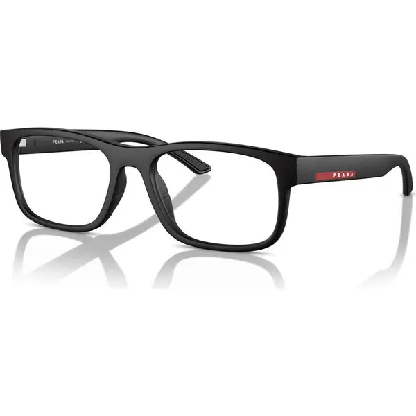 Prada 52mm Rectangle Optical Glasses - Black