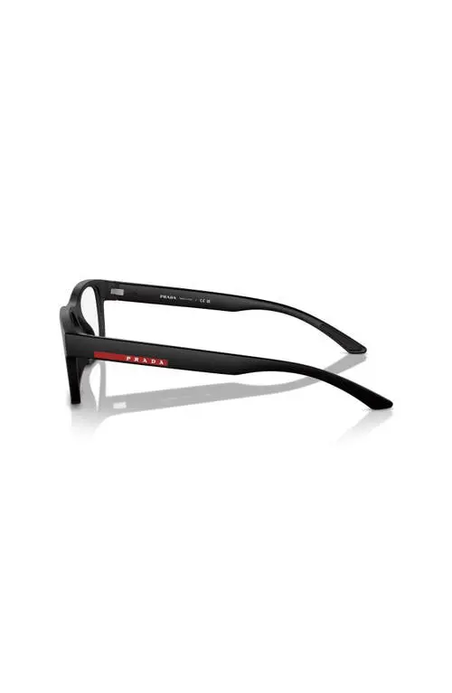 Prada 52mm Rectangle Optical Glasses - Black