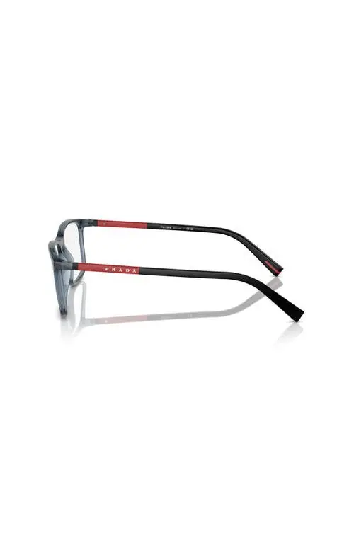 Prada 55mm Rectangle Optical Glasses - Blue