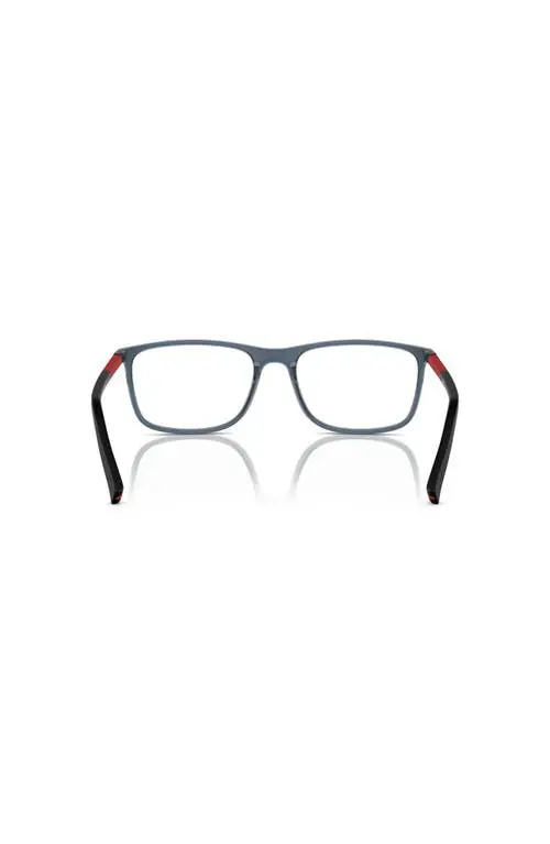 Prada 55mm Rectangle Optical Glasses - Blue