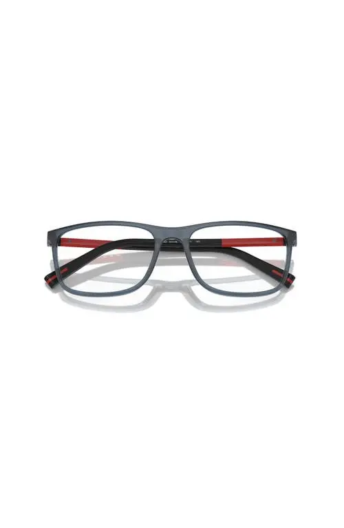 Prada 55mm Rectangle Optical Glasses - Blue