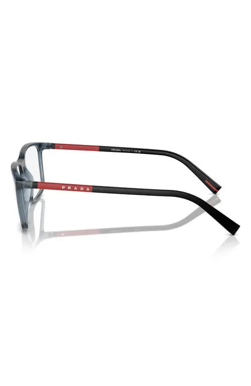 Prada 57mm Rectangular Eyeglasses - Transparent Avio