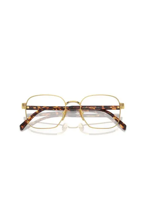 Prada 53mm Rectangle Optical Glasses - Gold