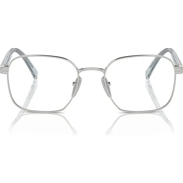 Prada 53mm Rectangle Optical Glasses - Silver