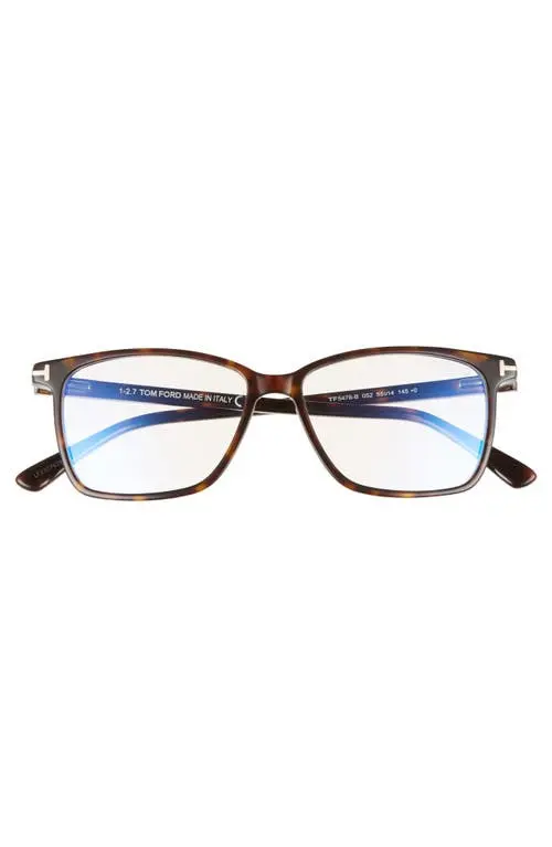 TOM FORD Rectangle Eyeglasses - Dark Havana/blue