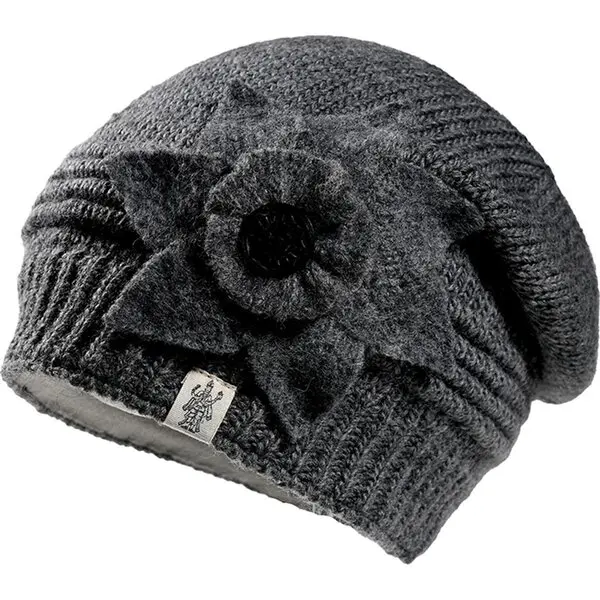 NIRVANNA DESIGNS Wool Beanie With Shearling Lining - Ash