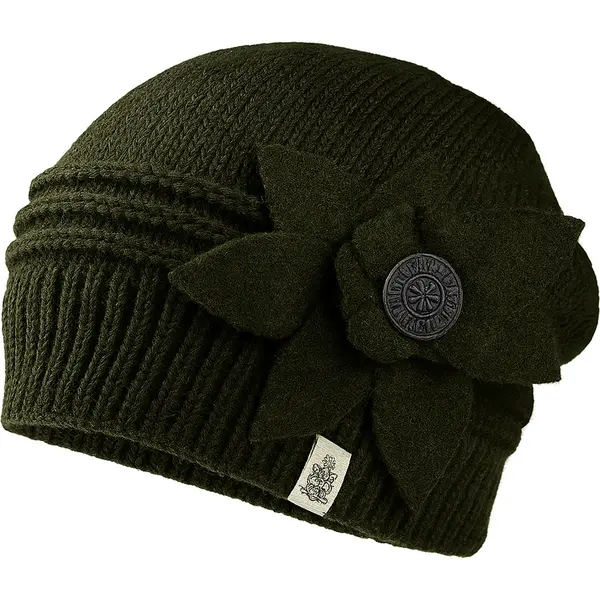 NIRVANNA DESIGNS Wool Beanie With Shearling Lining - Olive