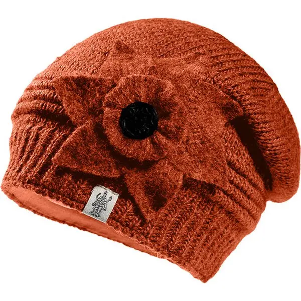 NIRVANNA DESIGNS Wool Beanie With Shearling Lining - Rust