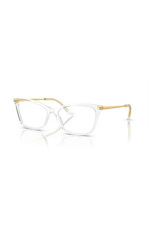 Dolce & Gabbana 54mm Rectangle Full Rim Eyeglasses - Transparent