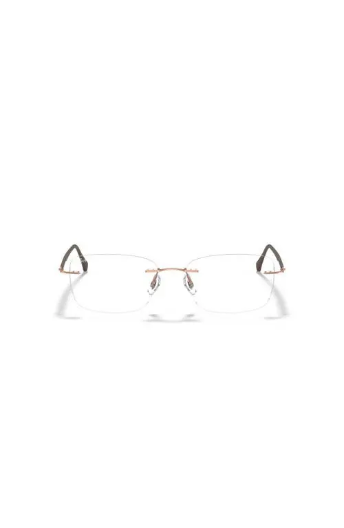 Ray-ban 52mm Rectangle Optical Glasses - Beige