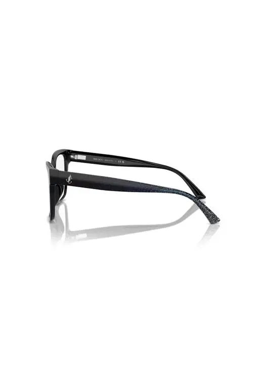 JIMMY CHOO 55mm Rectangle Optical Glasses - Black