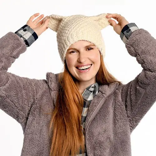 NIRVANNA DESIGNS Bear Ear Beanie - White