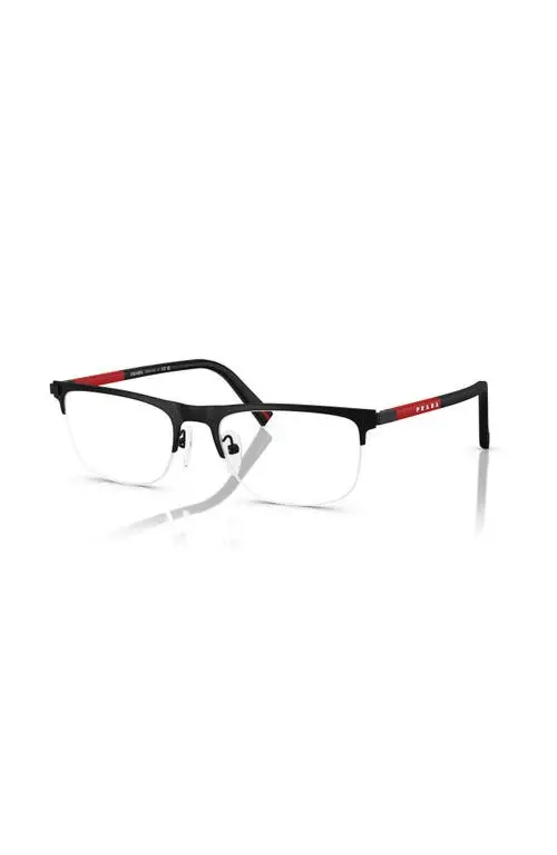 Prada 53mm Rectangle Optical Glasses - Black