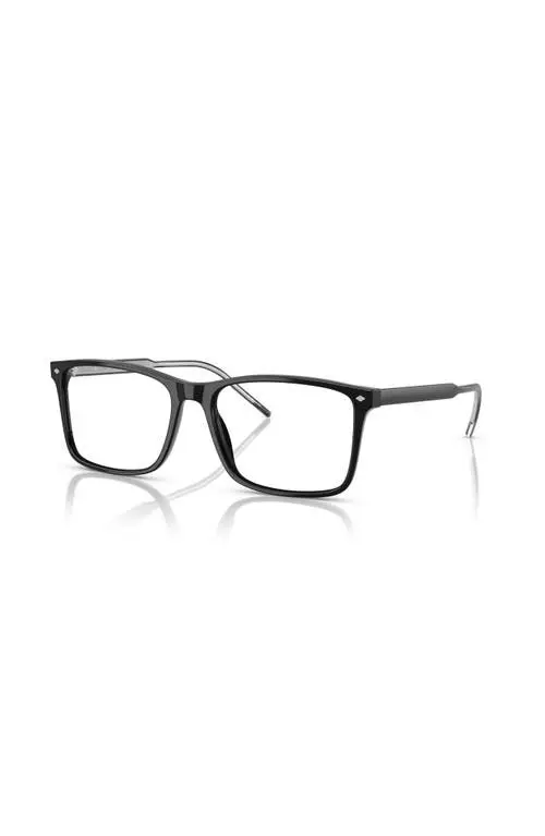 Giorgio Armani Rectangle Full Rim Eyeglasses - Black