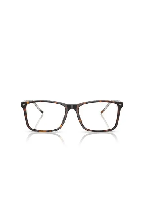 Giorgio Armani Rectangle Full Rim Eyeglasses - Tortoise
