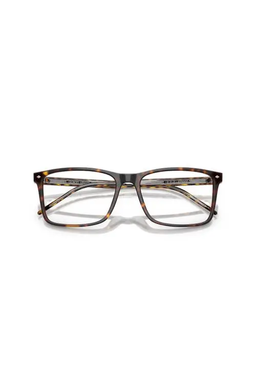 Giorgio Armani Rectangle Full Rim Eyeglasses - Tortoise