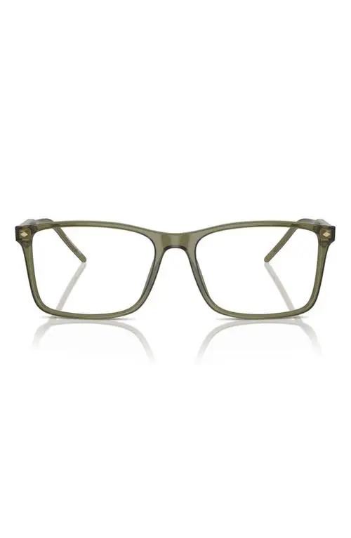 Armani Exchange Rectangle Eyeglasses - Transparent Green/demo Lens