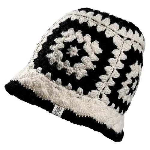 NIRVANNA DESIGNS Crochet Wool Beanie - White