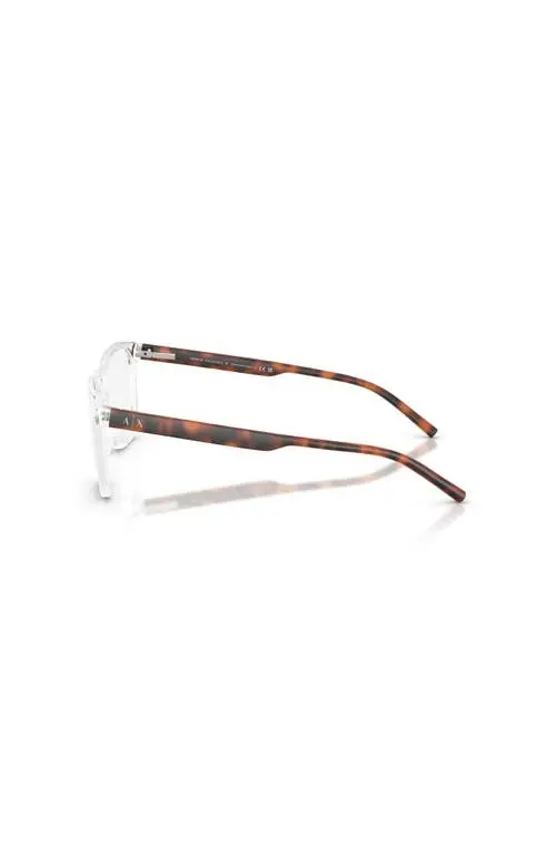 Armani Exchange 54mm Rectangle Eyeglasses - Transparent