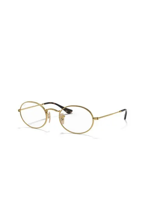 Ray-ban 51mm Oval Optical Glasses - Gold