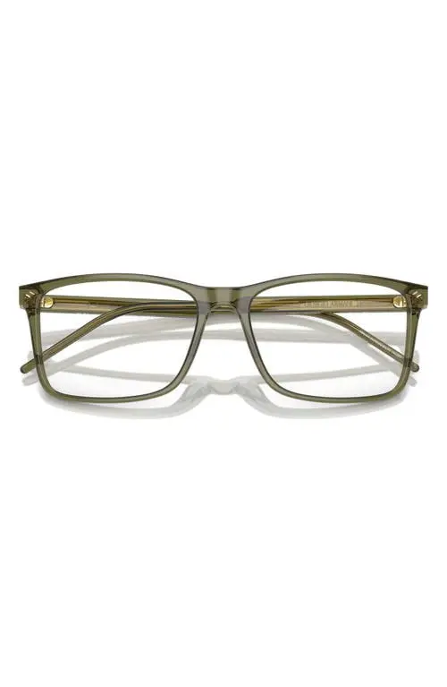 Armani Exchange 55mm Rectangle Eyeglasses - Transparent Green/demo Lens
