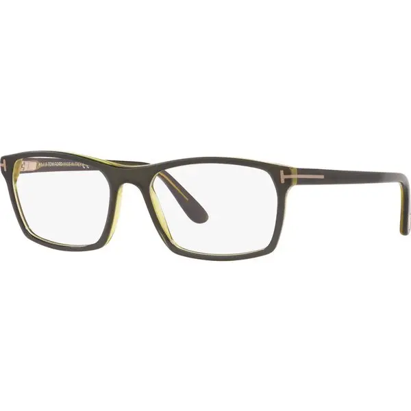 TOM FORD 56mm Full Rim Rectangle Eyeglasses - Green