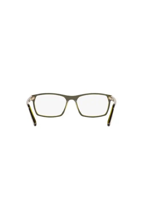 TOM FORD 56mm Full Rim Rectangle Eyeglasses - Green