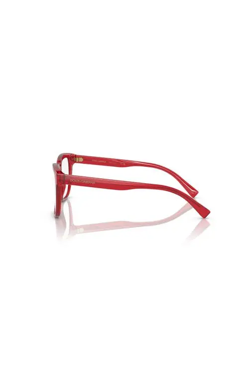 Dolce & Gabbana 49mm Rectangle Eyeglasses - Red