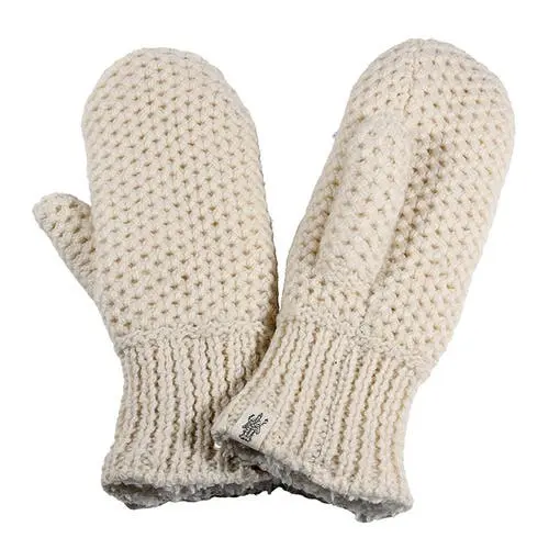 NIRVANNA DESIGNS Kent Knitted Mittens - White