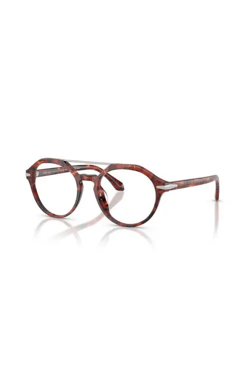 Giorgio Armani 49mm Round Eyeglasses - Tortoise