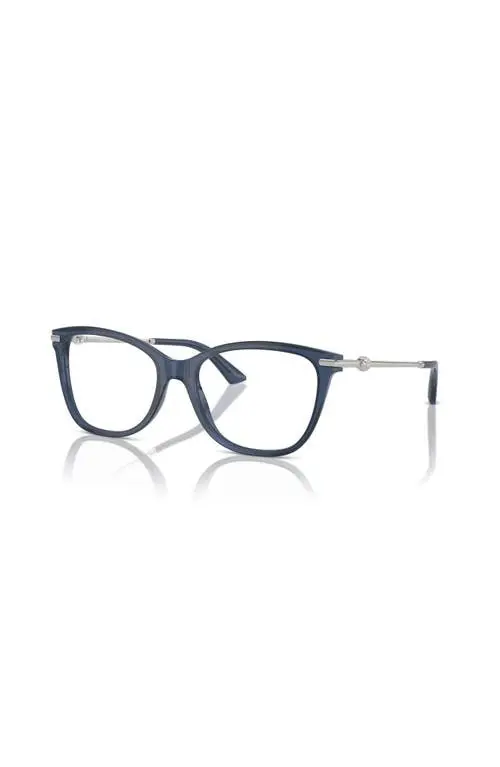 JIMMY CHOO 52mm Rectangle Full Rim Eyeglasses - Blue