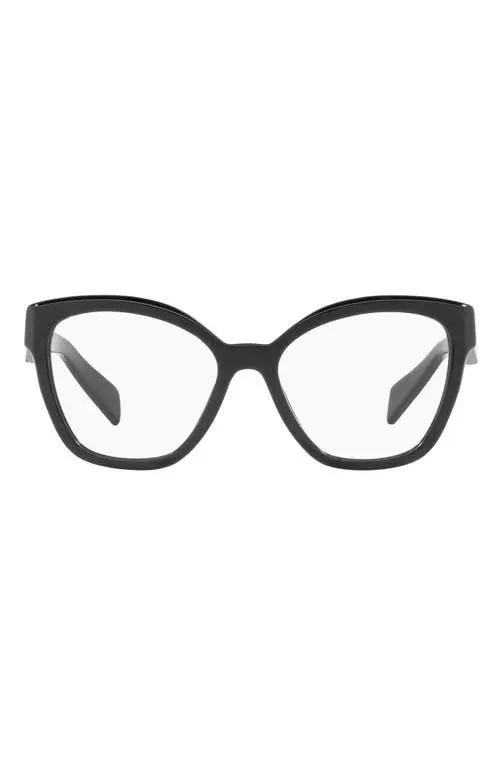 Prada 52mm Irregular Eyeglasses - Black
