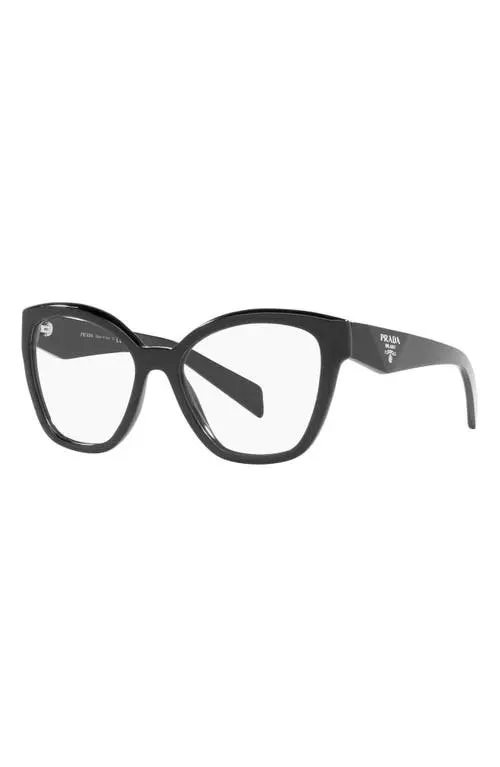 Prada 52mm Irregular Eyeglasses - Black