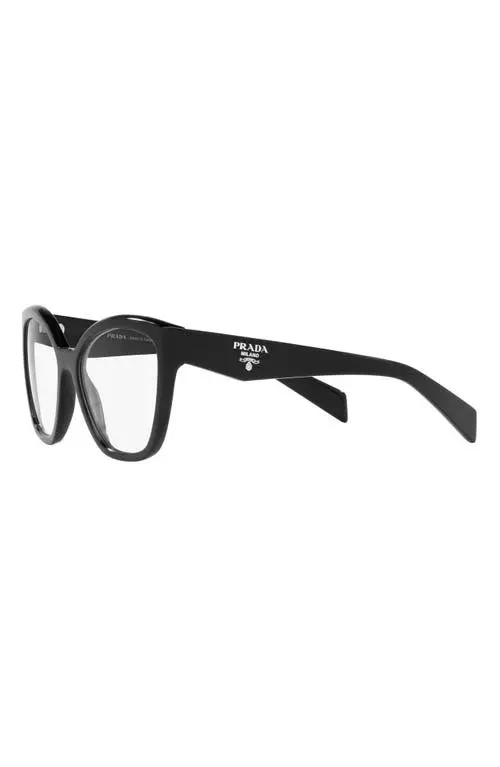 Prada 52mm Irregular Eyeglasses - Black