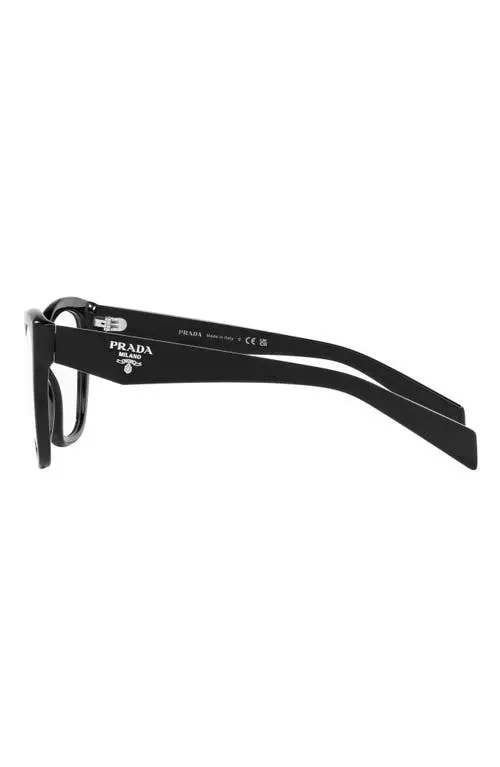 Prada 52mm Irregular Eyeglasses - Black