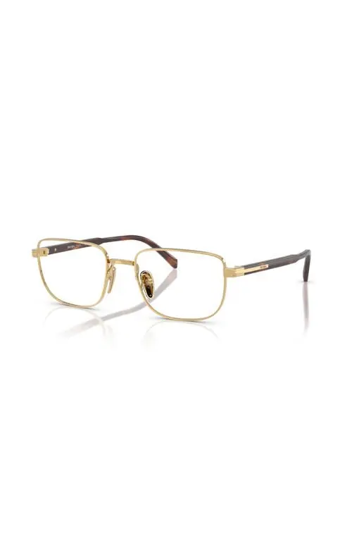 Prada 53mm Rectangle Optical Glasses - Gold