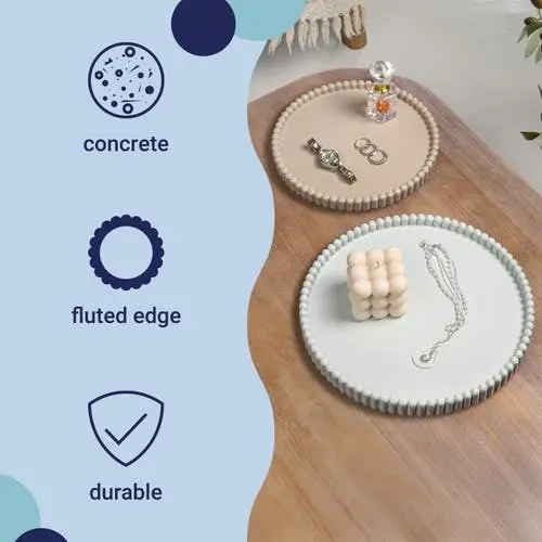 HAPPIMESS Decorative Concrete Jewelry Trays