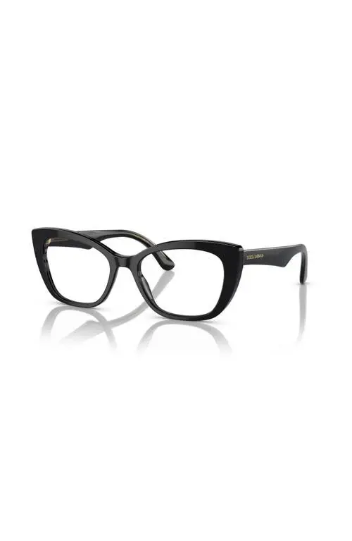Dolce & Gabbana 54mm Cat Eye Optical Glasses - Black
