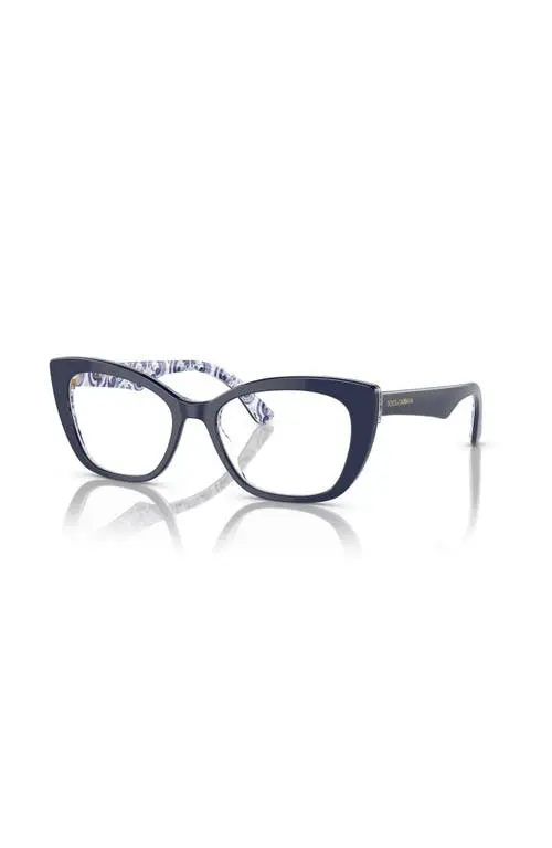 Dolce & Gabbana 54mm Cat Eye Optical Glasses - Blue