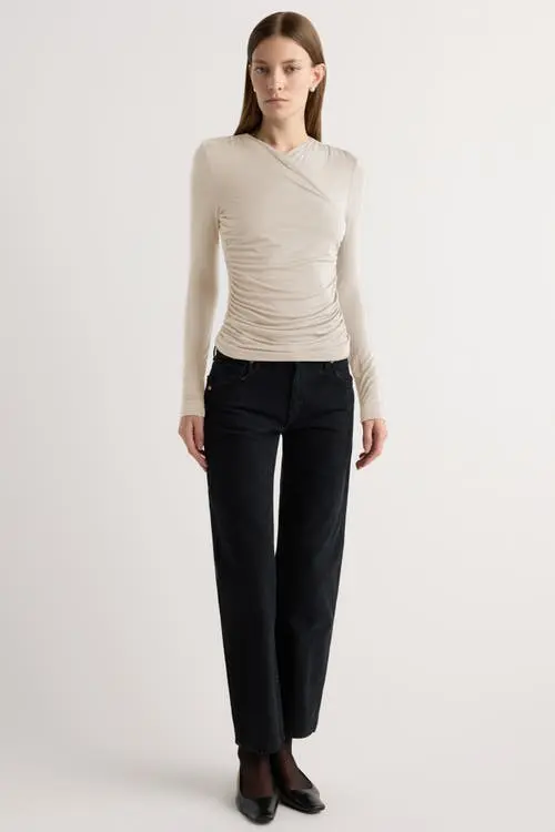 Modern Citizen Lilou Wrap-neck Long-sleeve Tee - Pampas