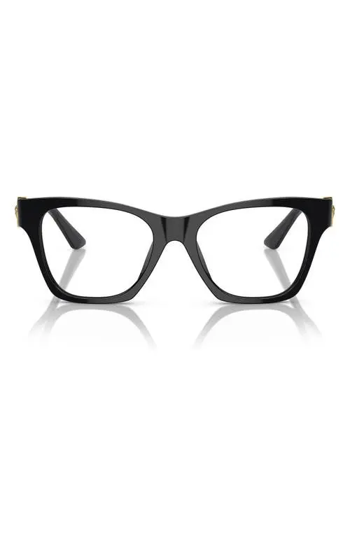 Versace Irregular Optical Glasses With Greek-key Hardware - Black