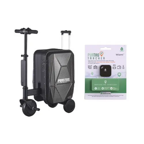 PURSONIC Smart Travel Bundle Electric Scooter Luggage With Air Tag - Black