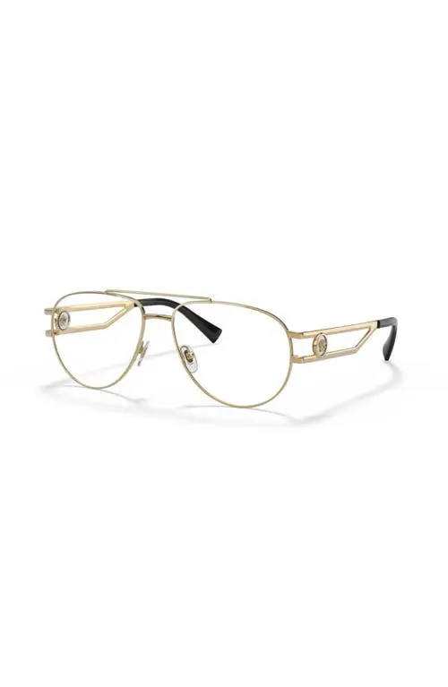 Versace 57mm Full Rim Pilot Eyeglasses - Gold
