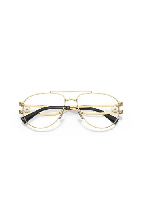 Versace 57mm Full Rim Pilot Eyeglasses